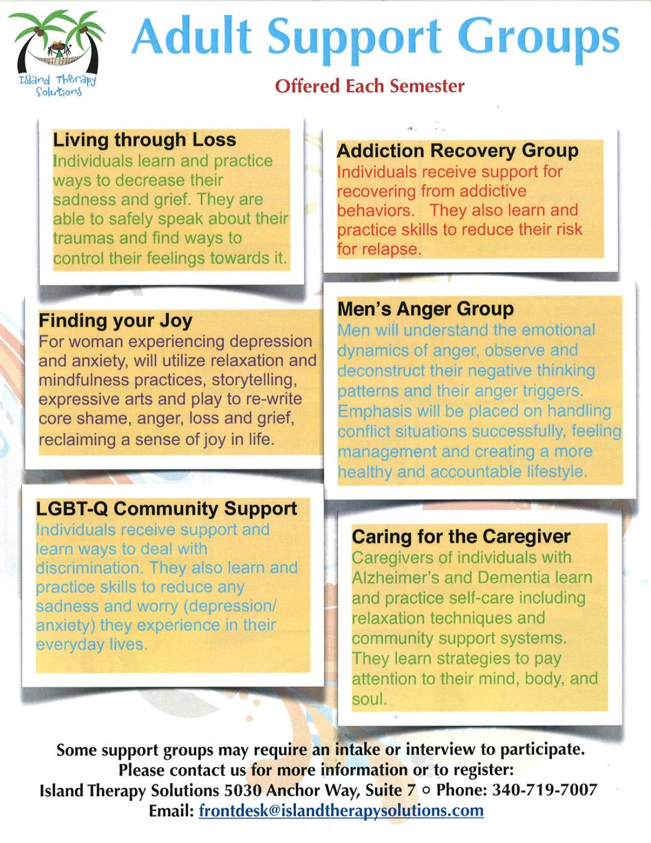 Support Groups - Island Therapy Solutions, LLC